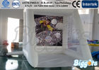Custom Crazy Inflatable Sports Games , White Football Goal For Birthday Party