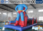 Tarpaulin Commercial Inflatable Combo Slide Superman Bouncer 0.55mm PVC
