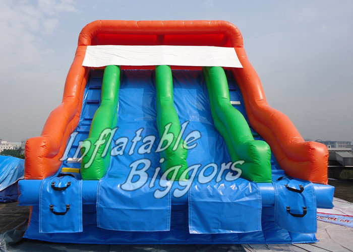 Orange Commercial / Residential Inflatable Water Slides , PVC Inflatable Kids Slides