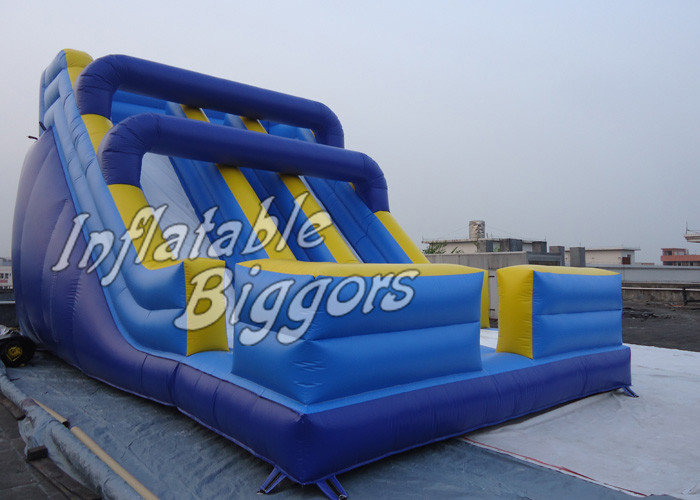 Hotel Promotion Blue Kids Inflatable Fun Rentals Slides For Festival Activity