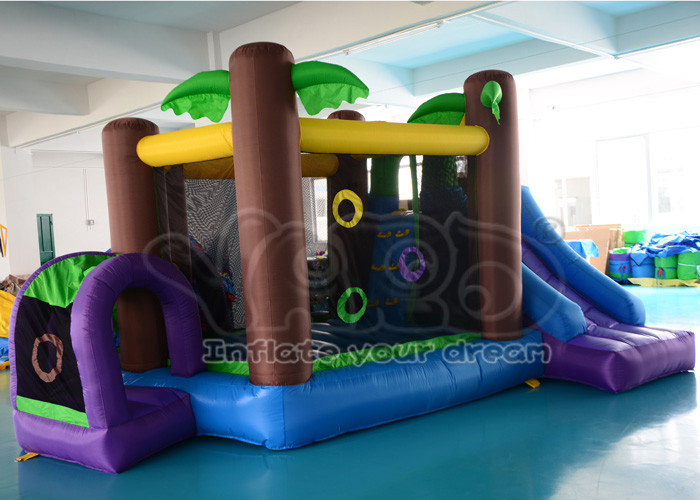 CE PVC Jungle Inflatable Blow Up Bounce House Slide , Inflatables For Party