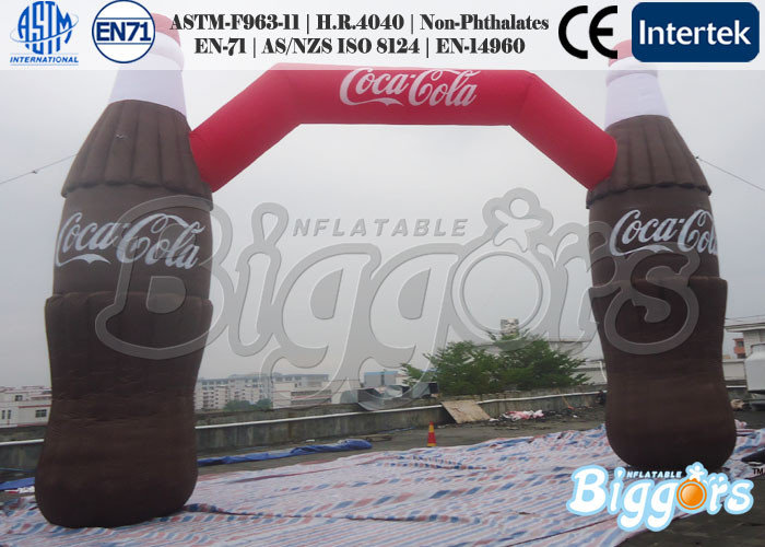 Giant Inflatable Advertising Archway Coca Cola For Shopping Promotions
