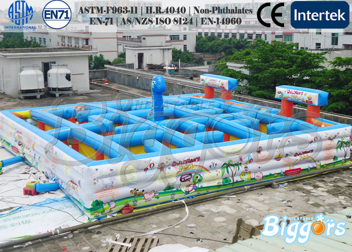 0.55mm PVC Tarpaulin Inflatable Maze waterproof For Kids And Adults