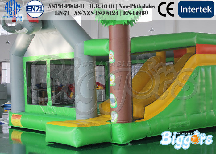 Indoor Commercial Inflatable Bouncers Jungle , Funny Kids Combo Games
