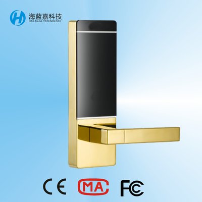 European standard zinc alloy golden hotel rfid lock system with 6v battery
