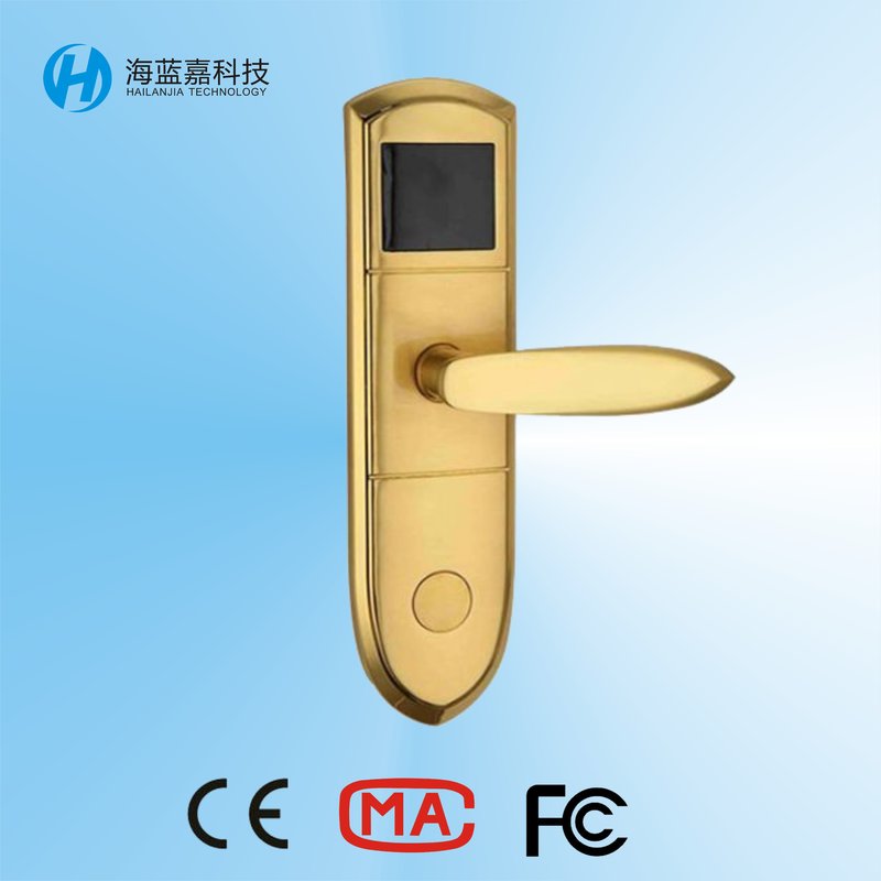 Fashion Golden Zinc alloy hotellock with key card locking system factory in China