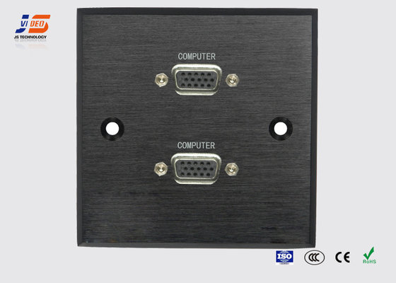 Siliver Aluminum Multi Media Wall Faceplate Media Hub with VGA Connectors
