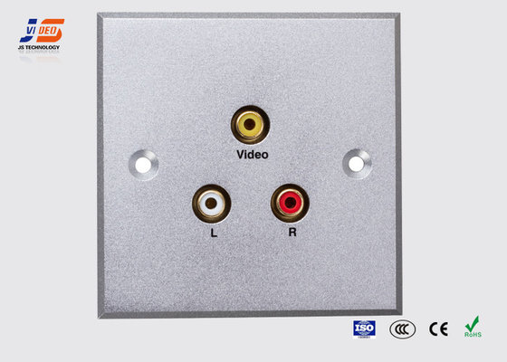 Aluminum Composite Audio Video RCA Wall Plates , Power Outlet RCA Cable