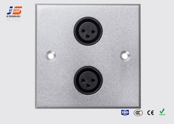 Three Pin XLR Connector Multimedia Wall Plates / Aluminum Wall Power Socket