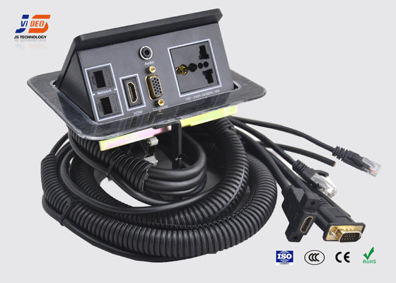 Aluminum Conference Table Power Box , Conference Table Outlet Box Black