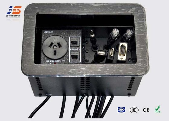 Multimedia Office Conference Table Connectivity Box With Sliding Lid