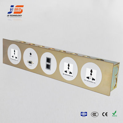 Aluminum Multifunctional Hotel Wall Mounted Socket AV Network AC Power Plug