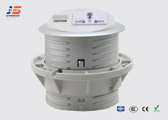 Plastic Desk Conference Table Connection Box With USB Charger AC Power