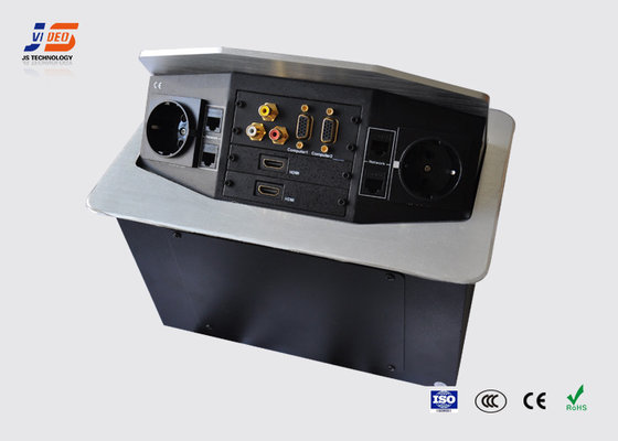 Hidden Aluminum Multimedia Tabletop Interconnect Box Multifunction Table Socket