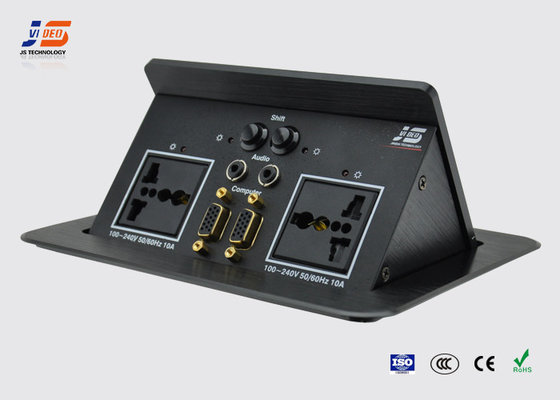 Tilt Up Electric Desktop Socket Cable Connection Box With RJ45 VGA