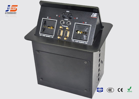Tilt Up Electric Desktop Socket Cable Connection Box With RJ45 VGA