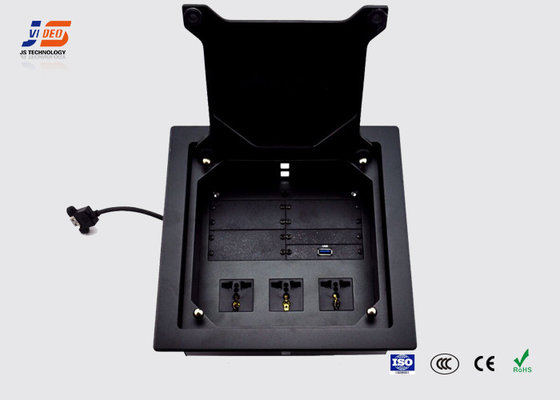Sand Blasted / Brushed Tabletop Multimedia Connection Box Desktop Cable Management