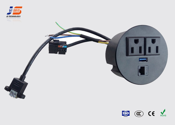 Furniture Power Data Grommet With RJ45 Data Connectors CE ROHS Certificate