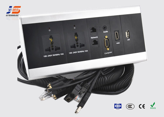 Black / Silver Aluminium Alloy  HDMI Socket With Electric Multi Plug