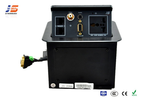 Aluminum Tabletop Connection Box Electric VGA RCA Power Socket
