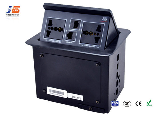 High Grade Aluminum Desk Mounted Power Sockets RJ45 Network Connectors