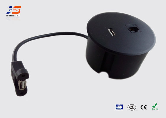 USB + RJ45 Power Data Grommet , Desktop Grommets For Office Table