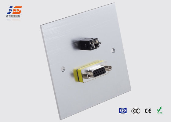 Aluminum Black Multi Media Wall Plate Vga , 3.5 MM Stereo Audio