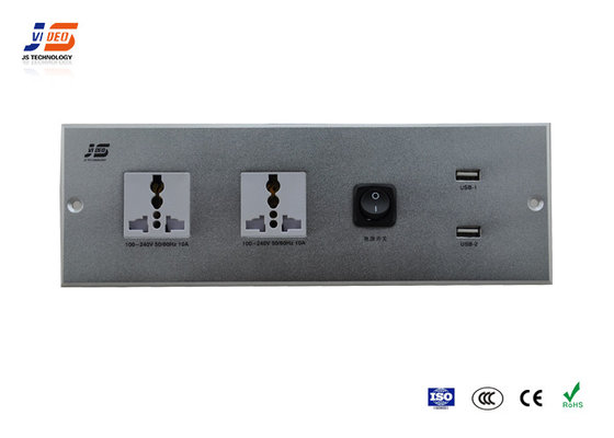 Silver Sandblast Conference Table Connection Box Built In Table Socket Outlet