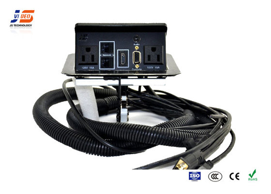 Tilt Up Aluminum Tabletop Interconnect Box Multiple Socket With VGA Audio Video