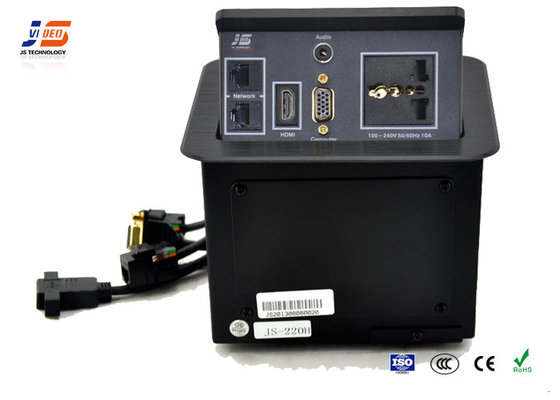 Tilt Up Aluminum Tabletop Interconnect Box Multiple Socket With VGA Audio Video