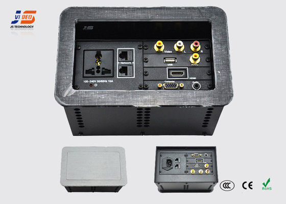 Brushed Conference Table Connection Box DIN Microphone Universal AC Power