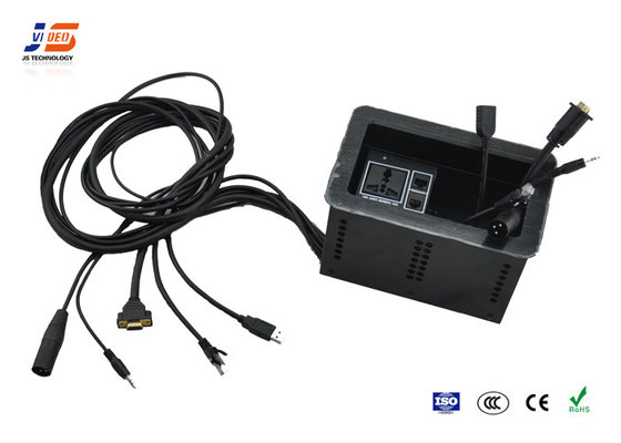 USB Tabletop Interconnect Box Electrical Sliding Power Plug With Socket Outlet