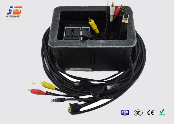 USB Tabletop Interconnect Box Electrical Sliding Power Plug With Socket Outlet