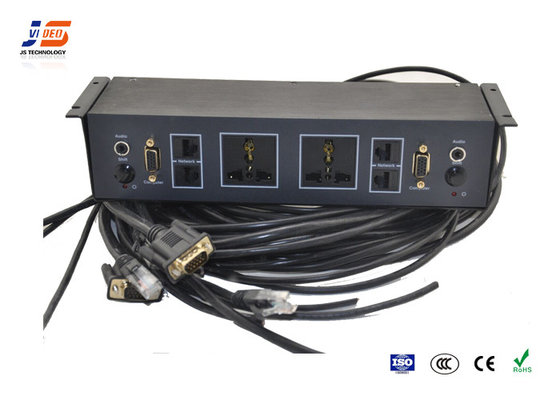 Aluminum Conference Table Connection Box , Under Table AC Outlet Power Socket