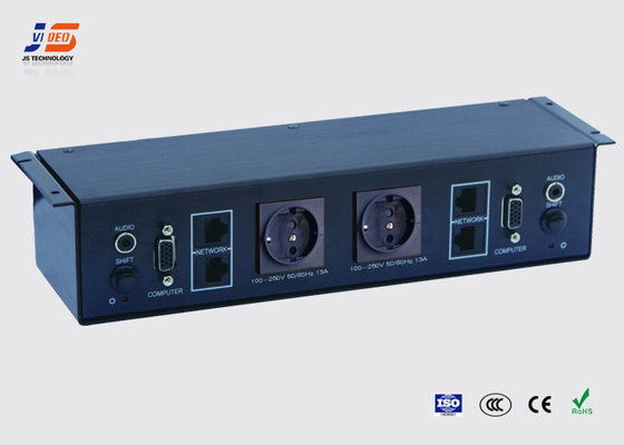Aluminum Conference Table Connection Box , Under Table AC Outlet Power Socket