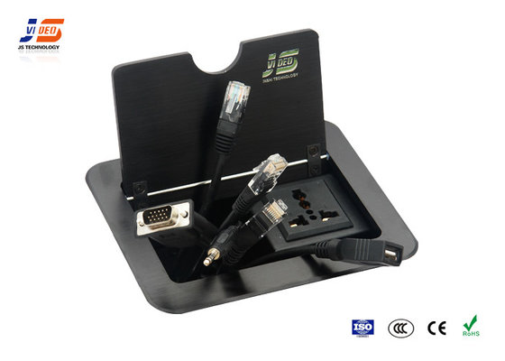 Flush-mount Meeting Room Desk Cable Outlet with Power USB / Audio