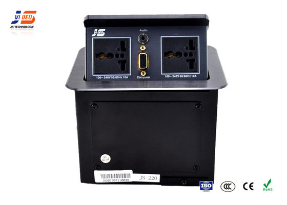 Retractable Desk Pop Up Outlet , 240 V Conference Table Connection Box