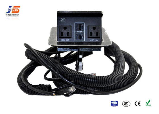Tabletop / Desk Pop Up Outlet , Electrical Socket With 2 RJ45 Ports