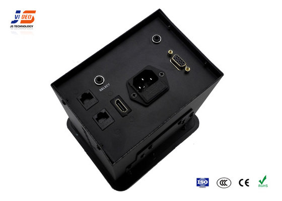 Aluminum Tabletop Interconnect Box VGA HDMI AC Power Table Top Socket