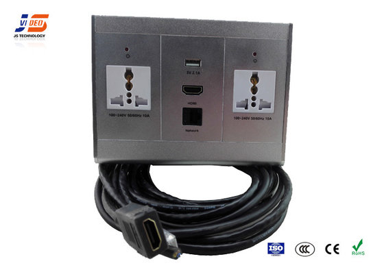 AV Conference Table Connection Box Table Mount Socket Aluminum