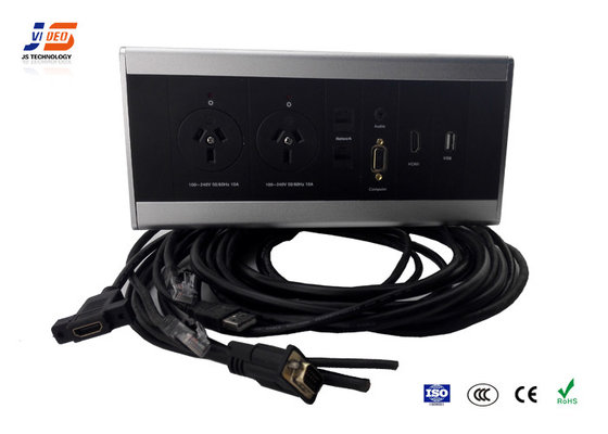 Aluminum Multifunctional Table Socket RJ45 Cat 6 Tel / Data Socket
