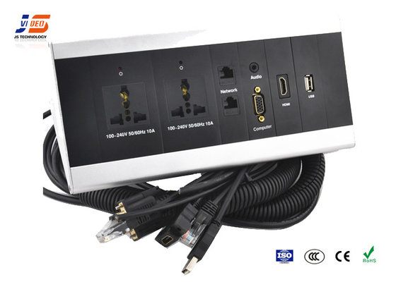 Aluminum Multifunctional Table Socket RJ45 Cat 6 Tel / Data Socket