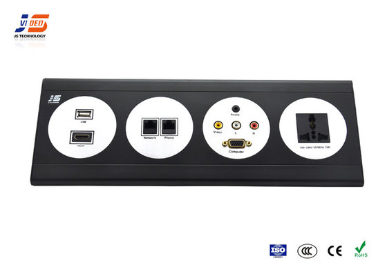 Powerful Desk Cable Outlet , Electric Tabletop Plug And Socket Usb Rg45