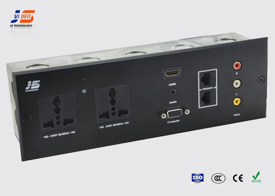 Black / Silver Customized Conference Table Cable Box For Hotel