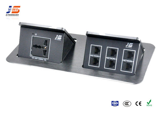 Retractable Tabletop Interconnect Box , Multifunctional Power + RJ45 + VGA