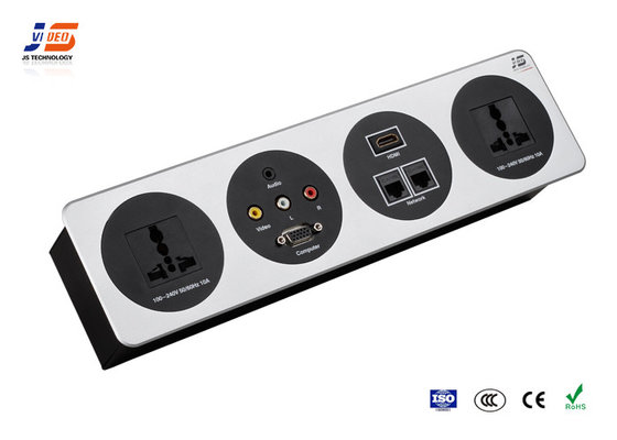Conference Table Connection Box Edge Mounted With Power And Data