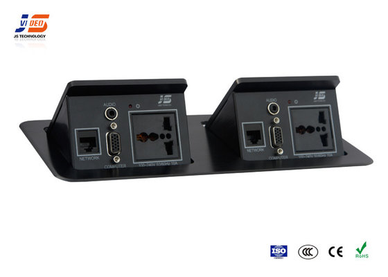 Electrical Tilt Up Conference Table Connection Box , 15 Pin HD VGA 220V