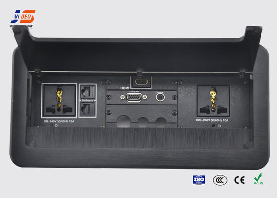 Flip Lid Conference Table Connection Box With Brush , AAP Aluminum Panel
