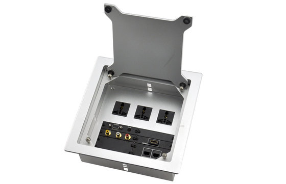 Hidden Tabletop Connection Box , Power Date Oulets For Office Table