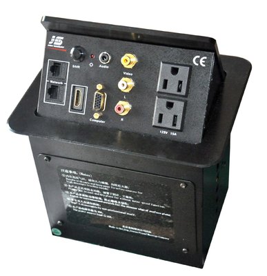 Electrical Power Plug Conference TableTop Interconnect Box , RJ45 HDMI VGA